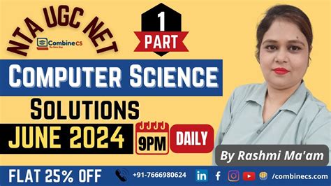 UGC NET Computer Science June Paper Solution Part YouTube