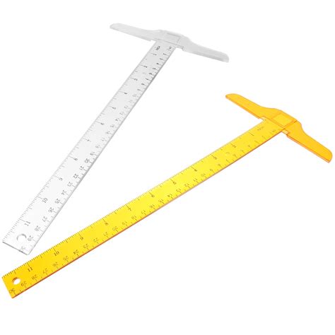 Hemoton 4 Pcs T Shape Rulers Double Scale Ruler Plastic Measuring Ruler Measuring Tool