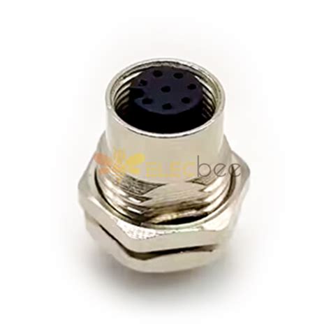 Elecbee 10 Pcs M12 Panel Receptacles A Code Straight 8pin Female Non