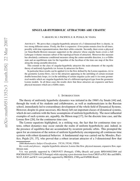 Pdf Singular Hyperbolic Attractors Are Chaotic