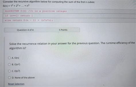 Solved Consider The Recursive Algorithm Below For Computing