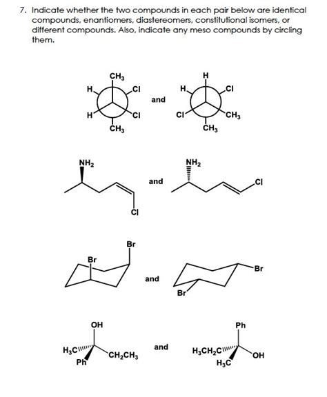 Solved Indicate whether the two compounds in each pair below | Chegg.com