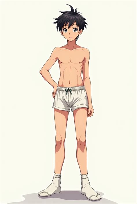 Anime Boy In Boxers Woth Socks Seaart Ai