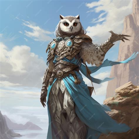 Premium Photo The Mystical Owlkin Of 5th Edition Commoner Attire In