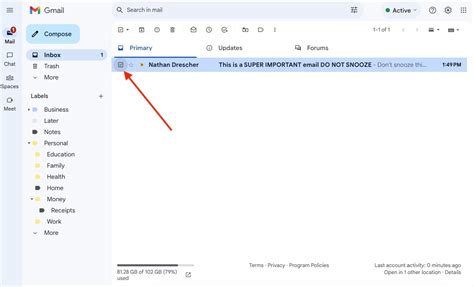 How To Snooze Gmail Messages
