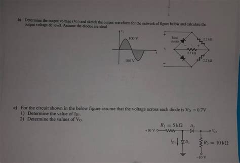 solved b determine the output voltage v and sketch the