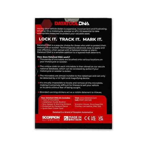 datatool dna security marking system datatool motorcycle security