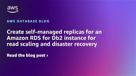 How To Create Self Managed Replicas For Amazon Rds For Db2 Elizabeth