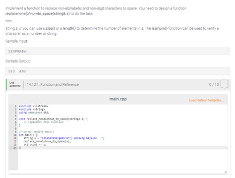 Solved Implement A Function To Replace Non Alphabetic And