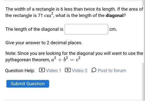 the width of a rectangle is 6 ﻿less than twice its
