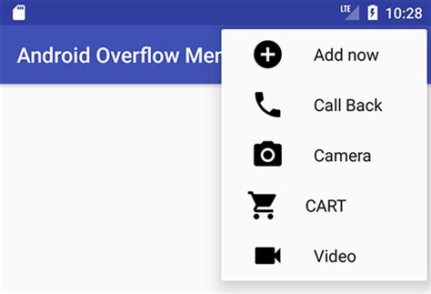 How To Create An Overflow Menu Not On The Toolbar Xamarinforms