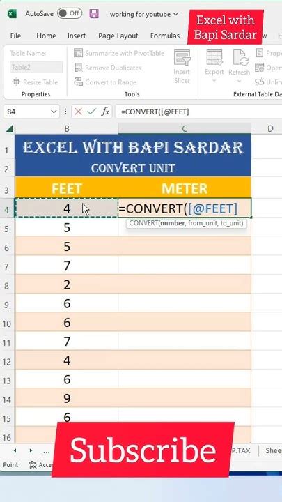 How To Convert Feet To Meter Easy Excel Lesson Excelwithbapisardar