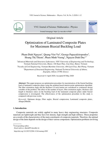 pdf optimization of laminated composite plates for maximum biaxial