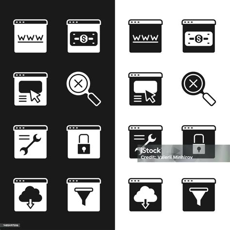 돋보기 설정 및 삭제 Ui 또는 Ux 디자인 브라우저 창 화면 온라인 쇼핑 설정 Ssl 및 클라우드 다운로드 아이콘으로 사이트 보호 벡터 0명에 대한 스톡 벡터