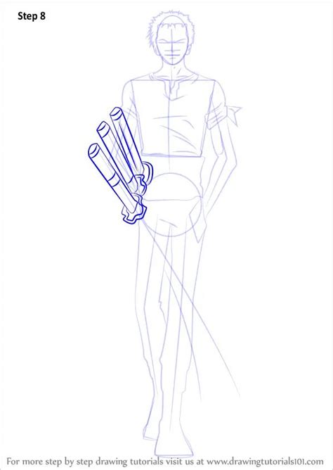 Step By Step How To Draw Roronoa Zoro From One Piece DrawingTutorials In Disney