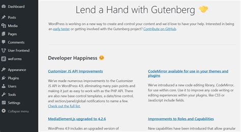 what s new in wordpress 4 9 tipton improved code editor customizer