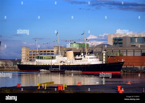 The Royal Yacht Britannia Docked At Leith Basin Edinburgh Scotland