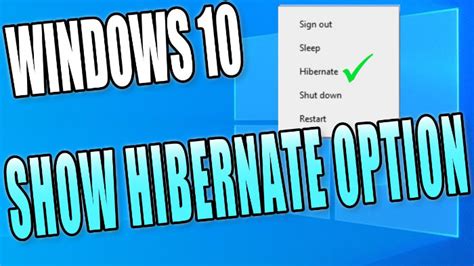 how to show hibernate option in windows 10 computersluggish