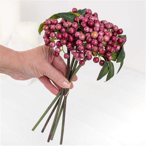 Artificial Purple And Mauve Berry Bundle Bushes Bouquets Florals