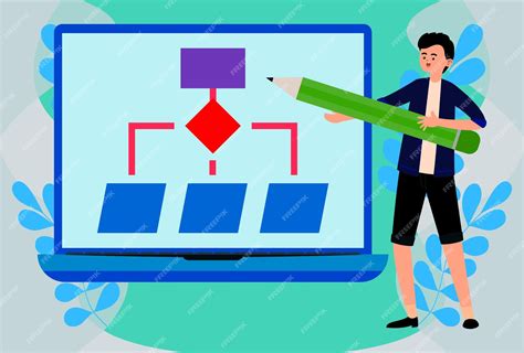 3429 플로우차트 개념 일러스트레이션 프리미엄 벡터