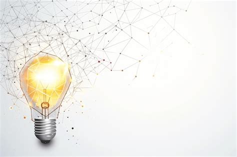 Creative New Ideas And Innovation Concept With Light Bulb And Network Connection Vector