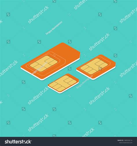Different Sim Card Types Isometric Illustration Stock Vector Royalty Free