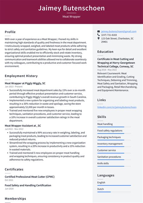 Costco Meat Wrapper Resume Examples Resumecat