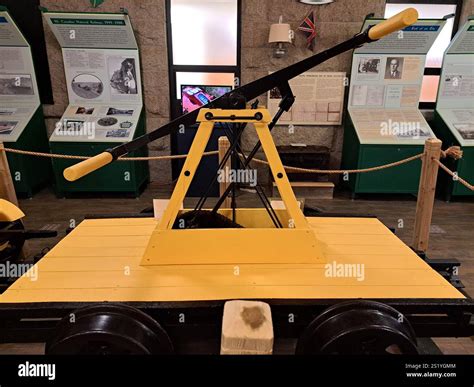 Railroad Handcar Inside Railway Coastal Museum On Water Street In St