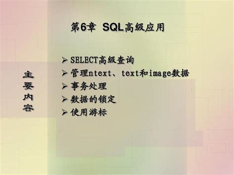 第6章 sql高级应用 word文档在线阅读与下载 无忧文档