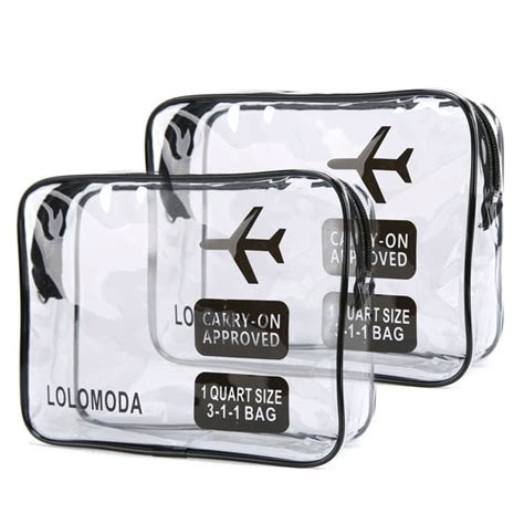 Approved Toiletry Bag 4 Pack Clear Makeup Bags With Handles Quart Size Toiletry Bags Pvc
