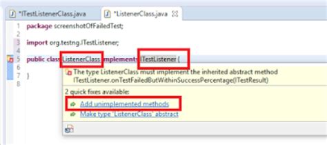 how to take screenshot of failed test case using itestlistener interface