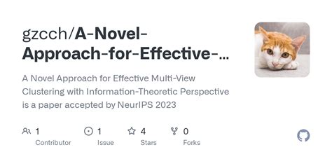 Github Gzcch A Novel Approach For Effective Multi View Clustering