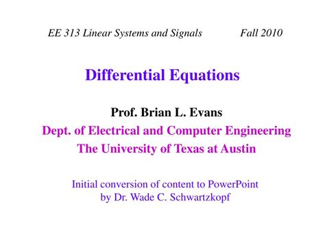 PPT Differential Equations PowerPoint Presentation Free Download ID 7083880