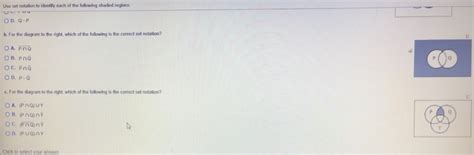Solved U Use Set Notation To Identity Each Of The Following