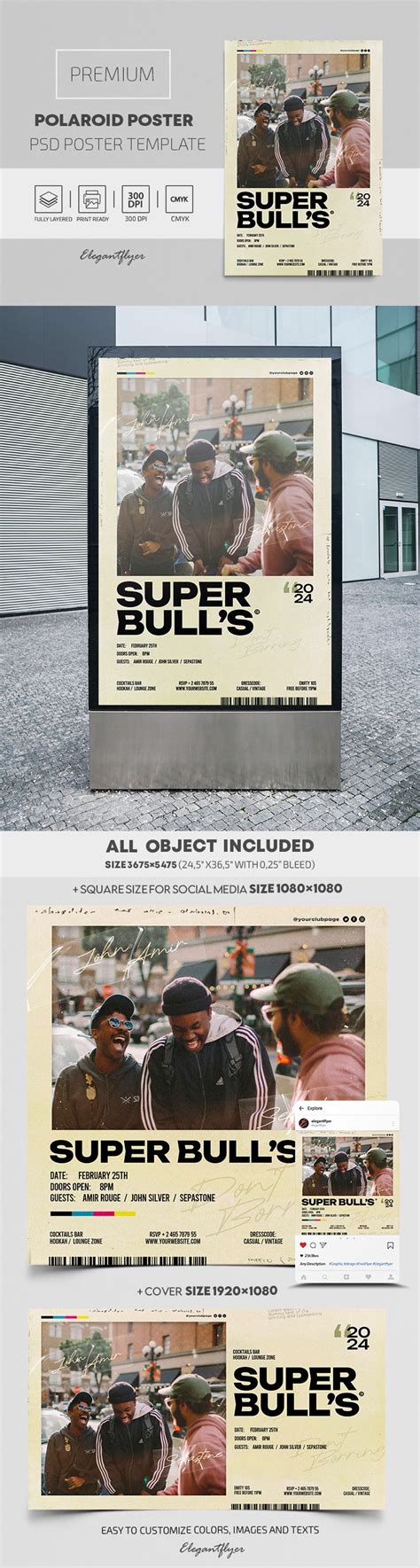 Pastel Vintage And Retro Polaroid Poster Premium Poster Template Psd