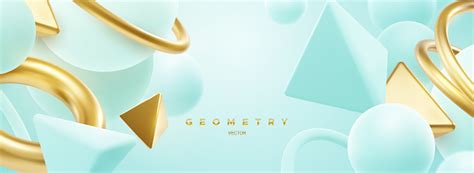 부드러운 청록색과 황금빛 기하학적 모양의 배경 추상적인 우아한 배경 0명에 대한 스톡 벡터 아트 및 기타 이미지 0명 3차원 형태 가리기 Istock