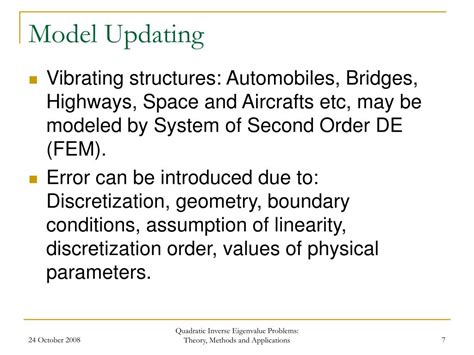 Ppt Quadratic Inverse Eigenvalue Problems Theory Methods And Applications Powerpoint