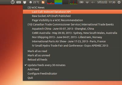 Open Source Ultra Lightweight RSS Indicator For Ubuntu Running As Status Menu Indicator