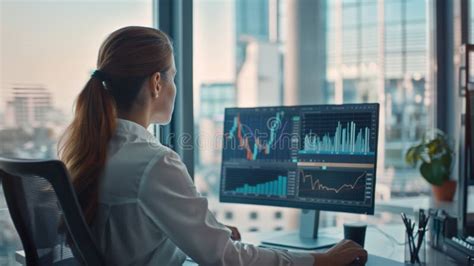 The Woman Analyzing Stock Charts Ai Generated Stock Image Image Of