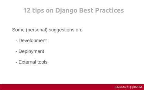 12 Tips On Django Best Practices Ppt