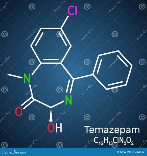 Temazepam Drug Molecule It Is Benzodiazepine Used To Treat Panic