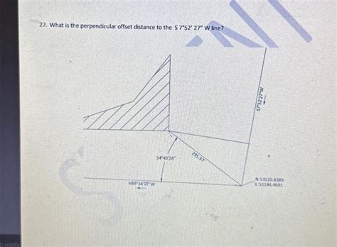 Solved 27 What Is The Perpendicular Offset Distance To The