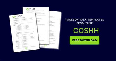 Coshh Toolbox Talk Template Thsp