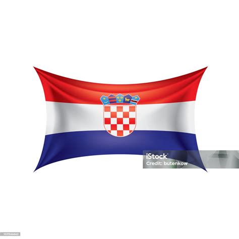 크로아티아 국기 흰색 배경 벡터 일러스트 레이 션 기에 대한 스톡 벡터 아트 및 기타 이미지 기 날기 벡터 Istock