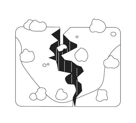 지구 분할 단색 평평한 ⁇ 터 객체 지진 자연재해 편집 가능한 흑백 ⁇ 은 선 아이콘 웹 그래픽 디자인을 위한 간단한 만화 클립 아트 스 ⁇ 일러스트레이션 프리미엄 벡터