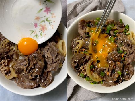 Beef Gyudon With Raw Egg Yolk Nomadette