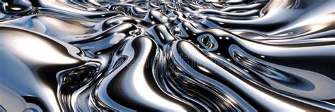 Silver Chrome Fluid Ripples Creating A Metallic And Reflective Texture Perfect For Futuristic