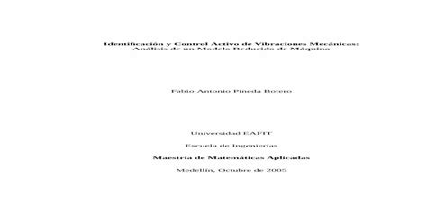 Identificación Y Control Activo De Vibraciones Mecánicas [pdf Document]