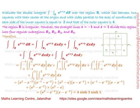 Advanced Mathematics Multiple Integrals Double Integrals In Cartesian Polar Coordinates