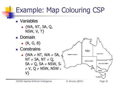 Constraint Satisfaction Problems Ece 457 Applied Artificial Intelligence